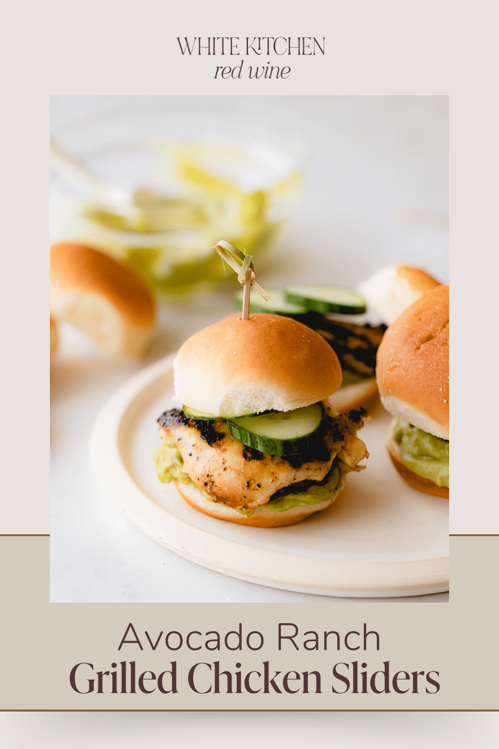 Avocado Ranch Chicken Sliders on Hawaiian Rolls