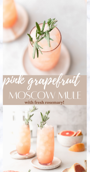 Pink Mule - Grapefruit Rosemary Moscow Mule Refreshing, Fun Drink!