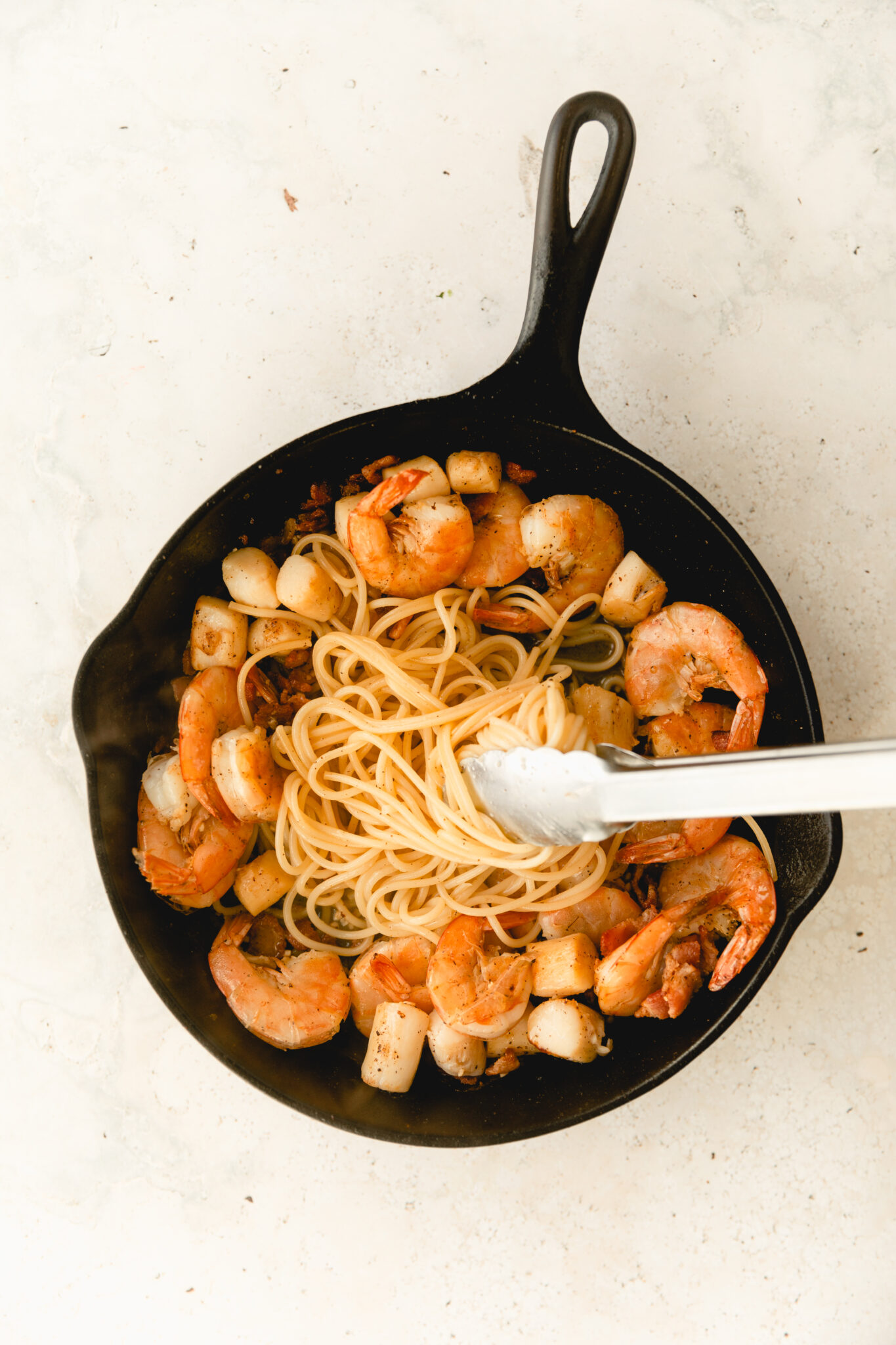 Date Night Shrimp Scallop Pasta with Crispy Pancetta - White Kitchen ...