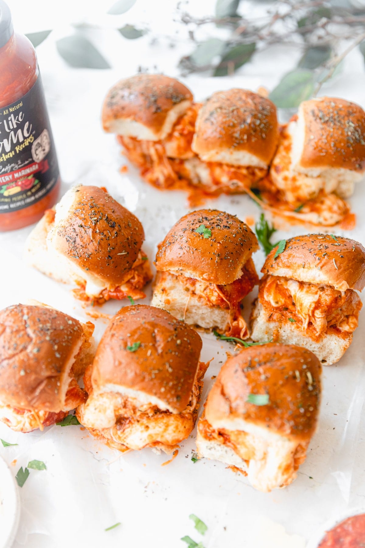 Lightened Up Chicken Parmesan Sliders - White Kitchen Red Wine