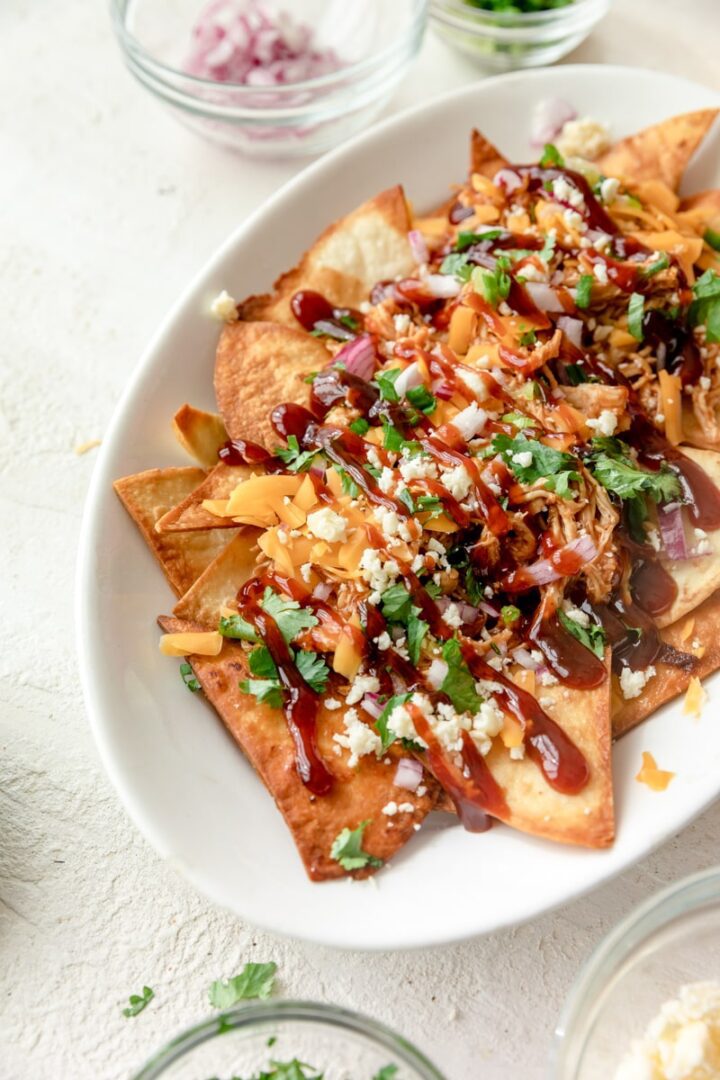 BBQ Chicken Nachos - QUICK Dinner Or Appetizer!