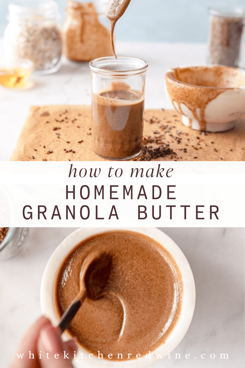 EASY Homemade Granola Butter Recipe (No Nuts!) - White Kitchen Red Wine