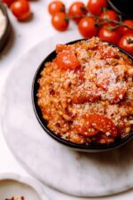 Spicy Roasted Tomato and Burrata Risotto - Elevated Side Dish!