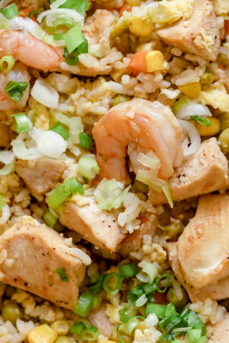 Easy 30-Minute Chicken and Shrimp Fried Rice - White Kitchen Red Wine