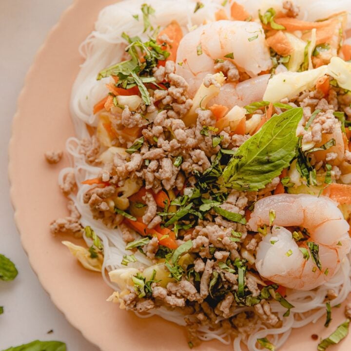 Shrimp Spring Roll Salad Recipe with Ginger Dressing - White Kitchen ...