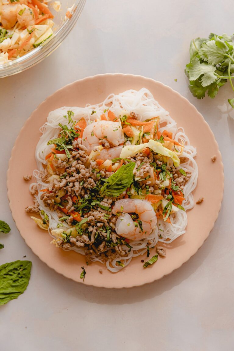 Shrimp Spring Roll Salad Recipe with Ginger Dressing - White Kitchen ...